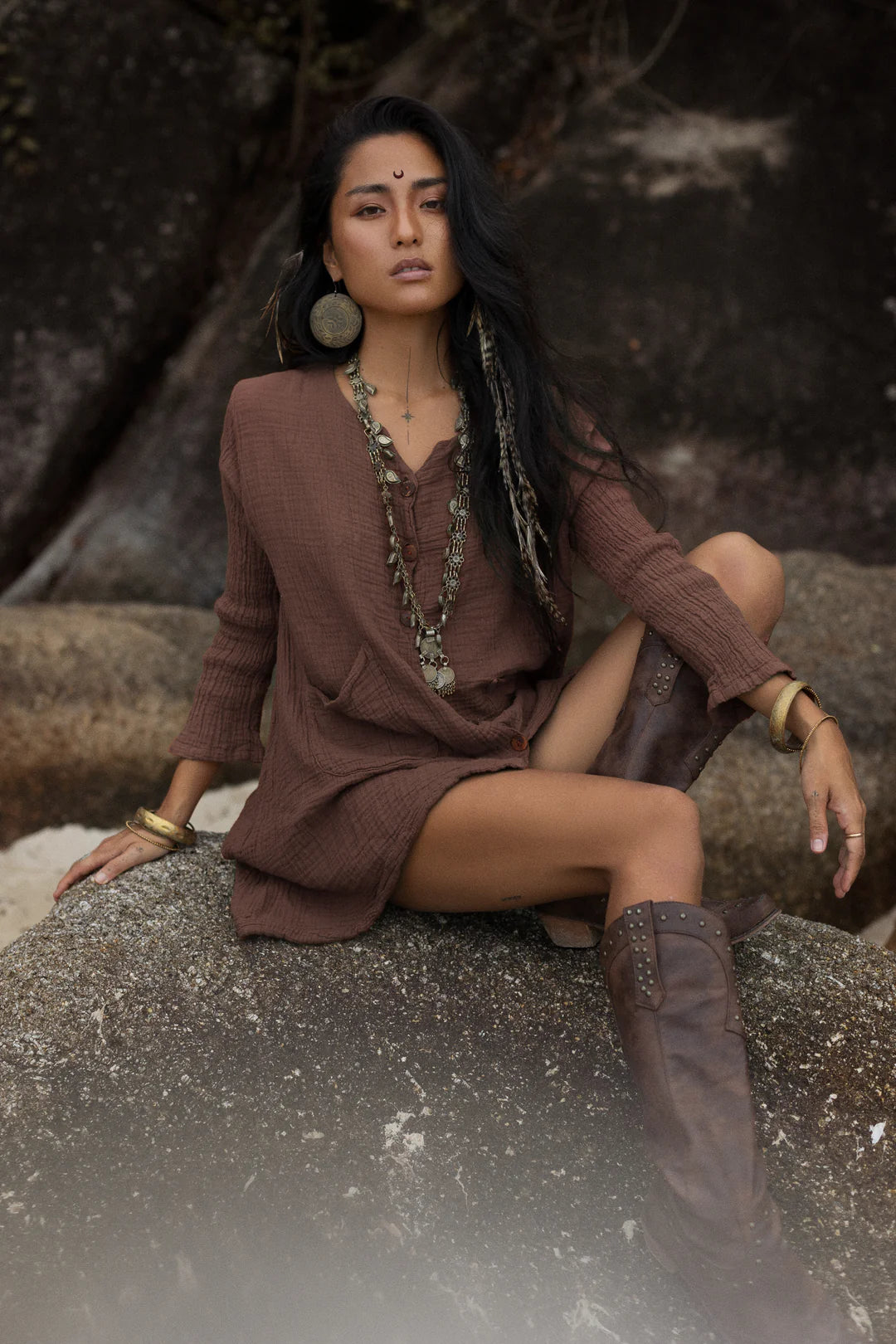 Kitana Miti Tee Dress Mocha – She Lives Beauty